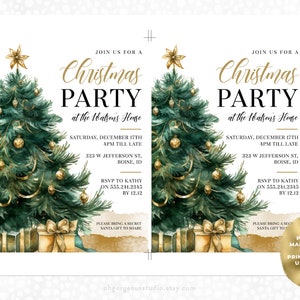 Editable Christmas Party Invitation: Festive Holiday Invite (5x7) - Etsy