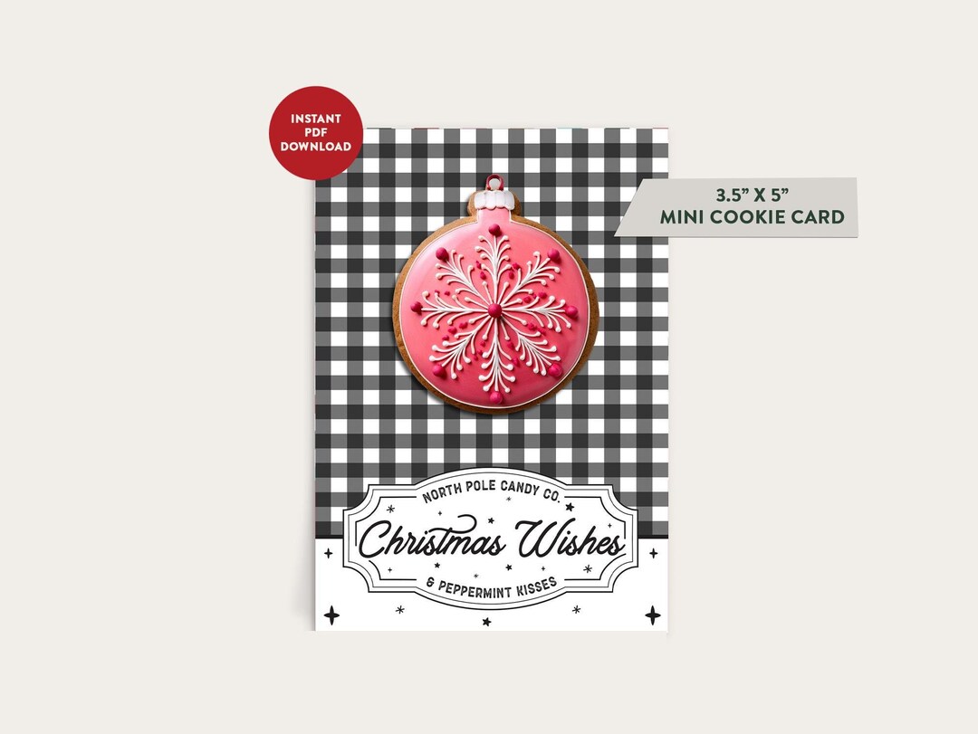Printable Mini Cookie Card for Christmas Cookie Gifts | North Pole ...