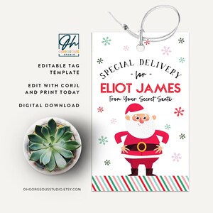 Secret Santa Gift Tag Template | Printable Kris Kringle Gift Tags ...