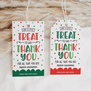 Printable Christmas Thank You Gift Tag: Editable Employee Appreciation ...