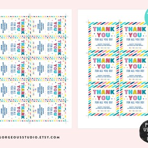 Printable Teacher Appreciation Gift Tag | Instant Download, Thank You ...