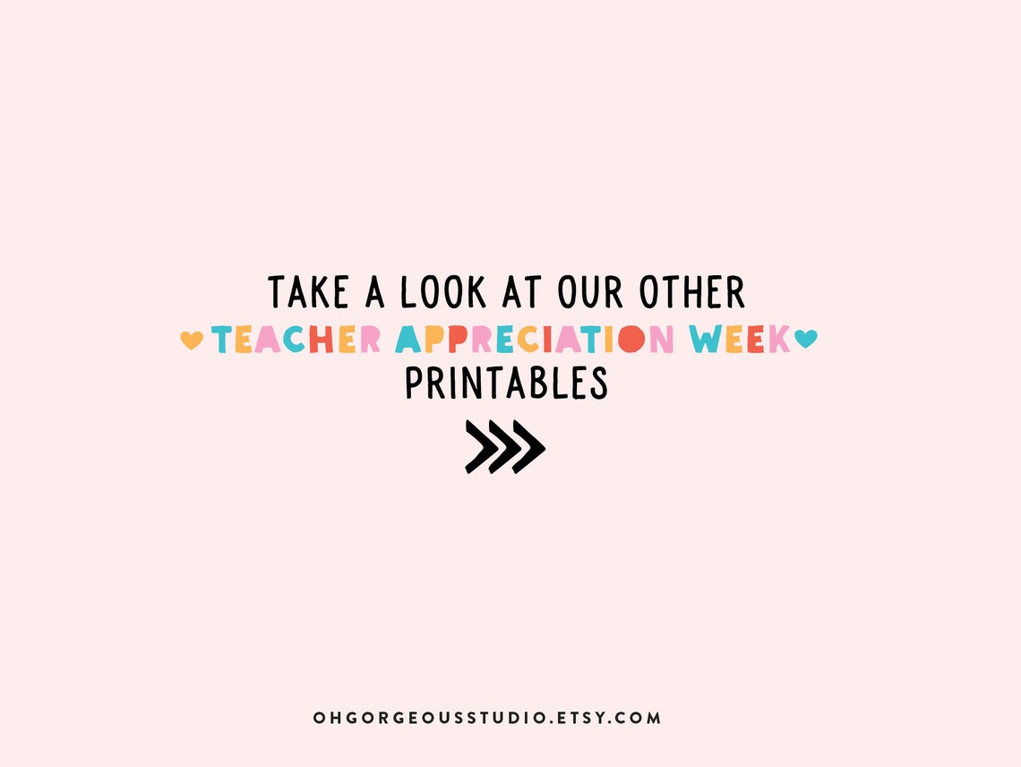 Printable Teacher Appreciation Card Teacher Appreciation - Etsy