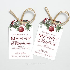 Editable Christmas Gift Tag Template | Printable Merry Christmas Hang ...