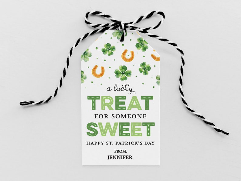 Printable St. Patrick's Day Treat Tag: Editable Favor Label (PDF) - Etsy