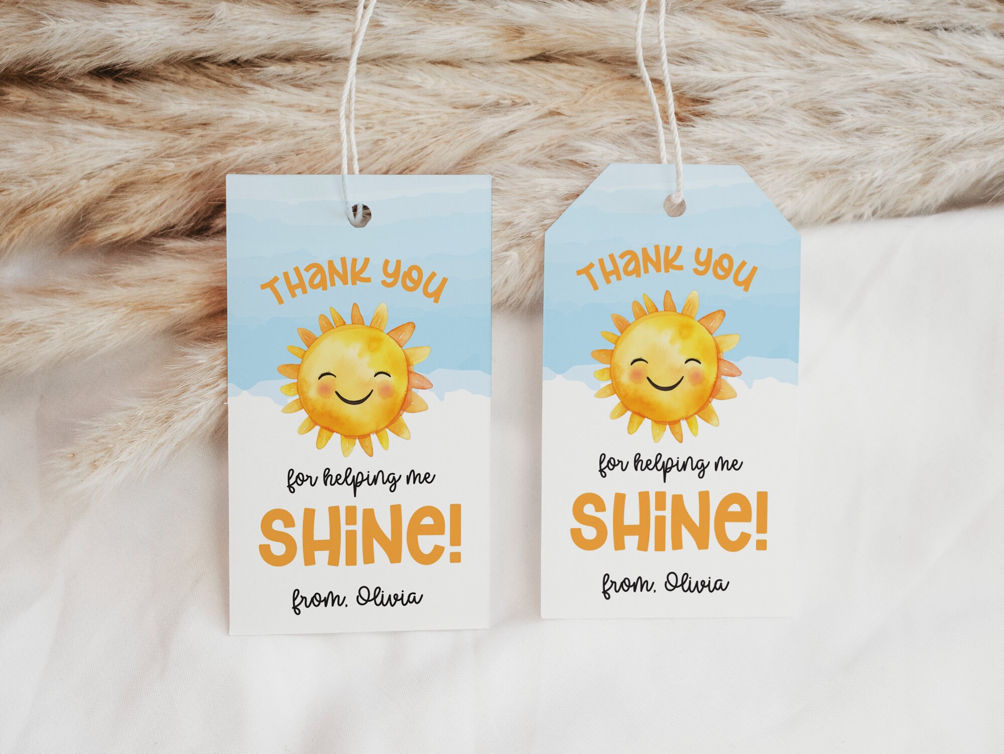 End of School Year Gift Tags: Thank You Teacher, Summer Sun (digital ...