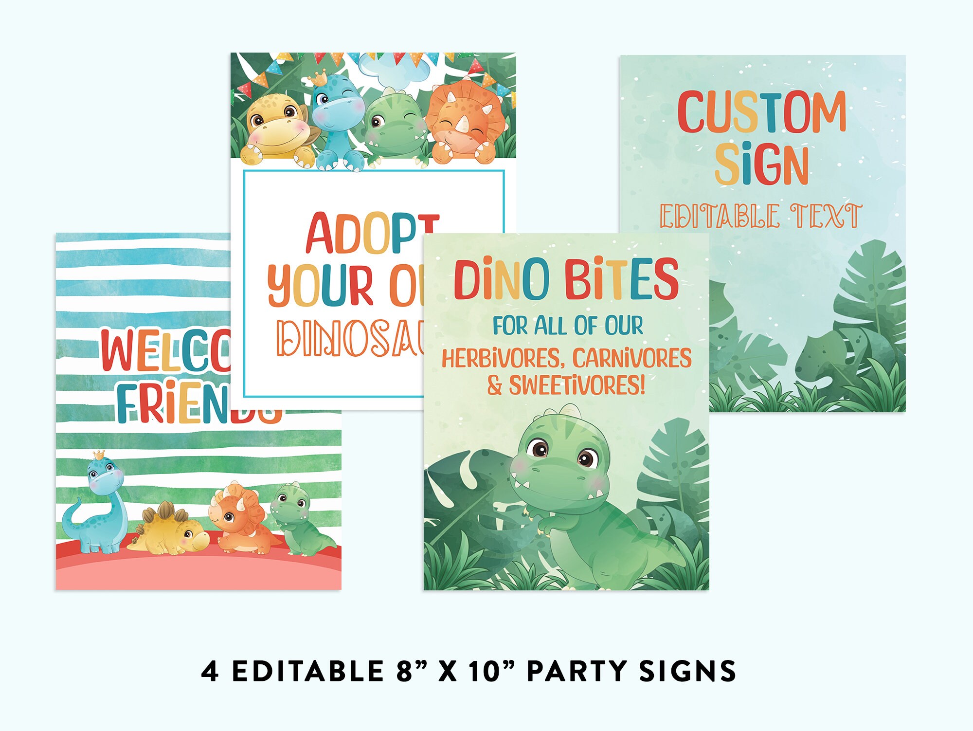 Editable Dinosaur Birthday Sign Custom Dino Party Printable - Etsy