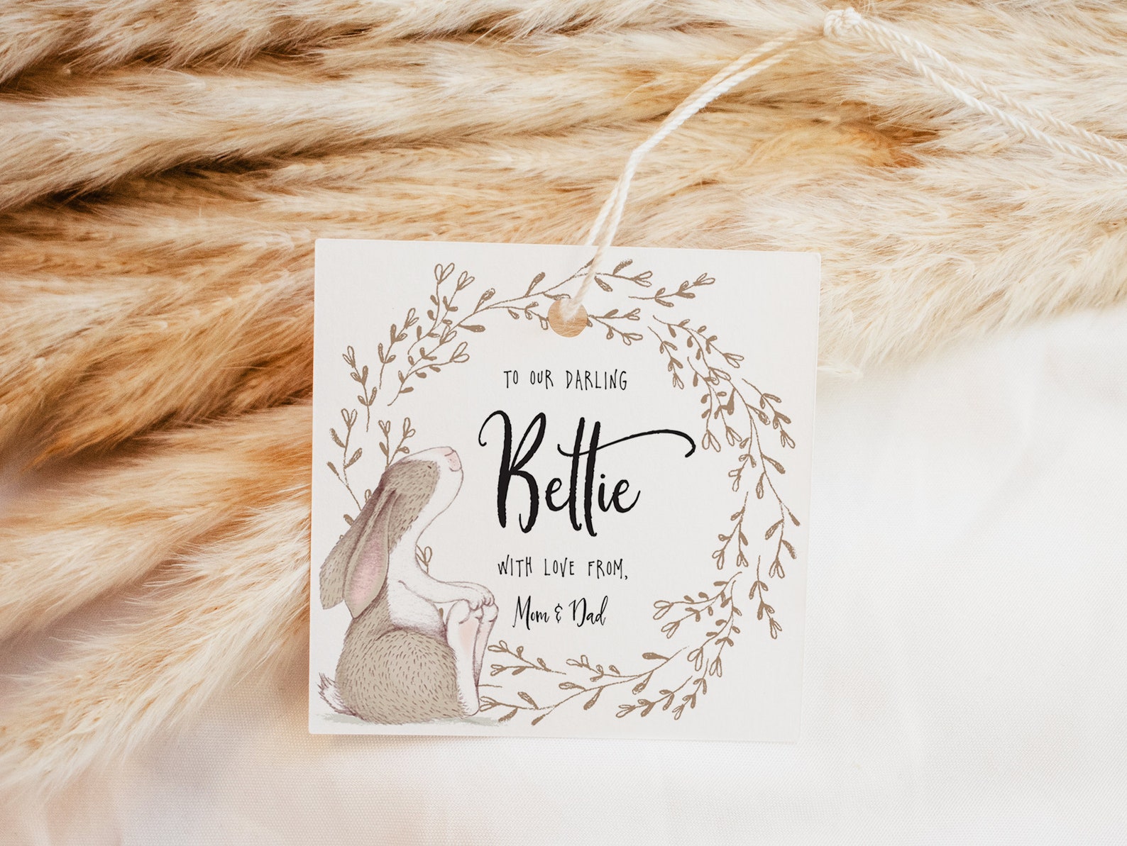 Printable Easter Bunny Tag Editable Bunny Basket Gift Tag Template ...