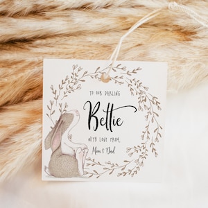 Printable Easter Bunny Tag Editable Bunny Basket Gift Tag Template ...