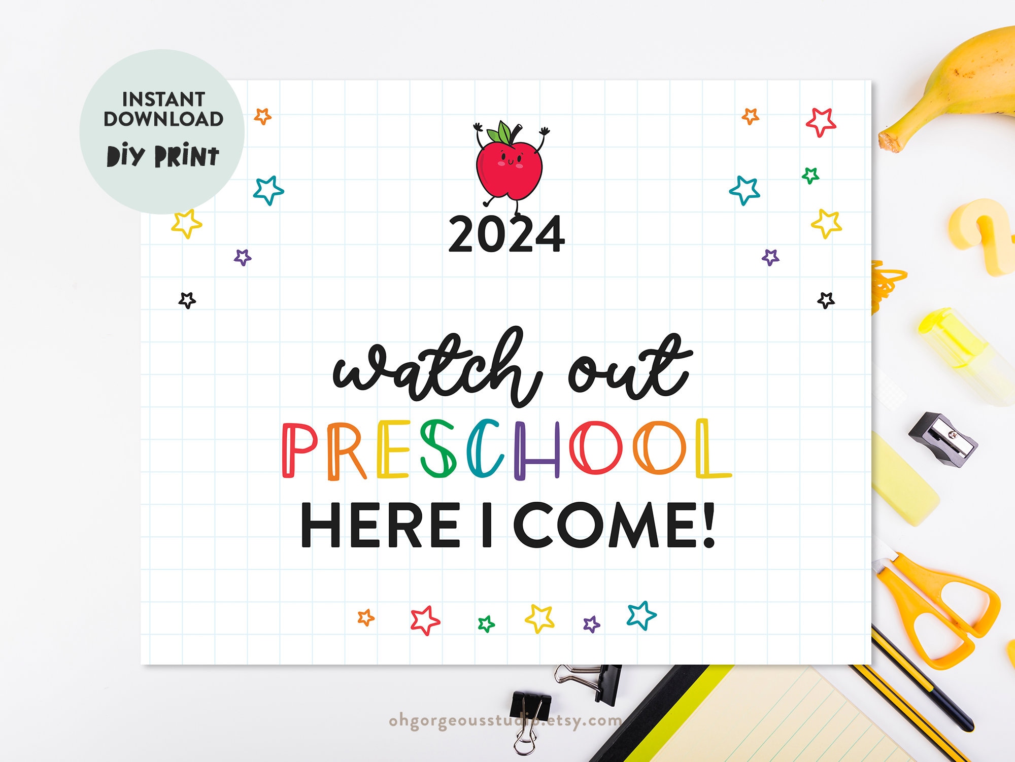 Watch Out Preschool Here I Come Sign Printable 2024 Preschool ...