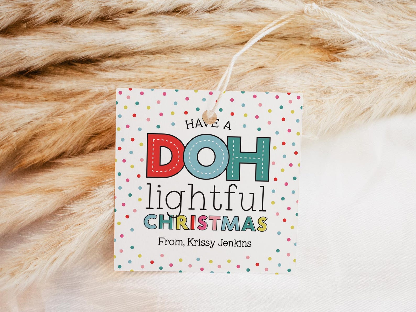 DOH Lightful Christmas Playdough Gift Tag | Printable Teacher Gift ...