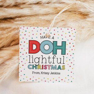 Printable DOH Lightful Christmas Playdough Gift Tag | Christmas Holiday ...