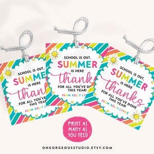 Teacher Appreciation Gift Tag | Summer Break Thanks for All You Do ...