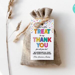 Printable Thank You Gift Tag | Editable Gift Tag for Employee ...