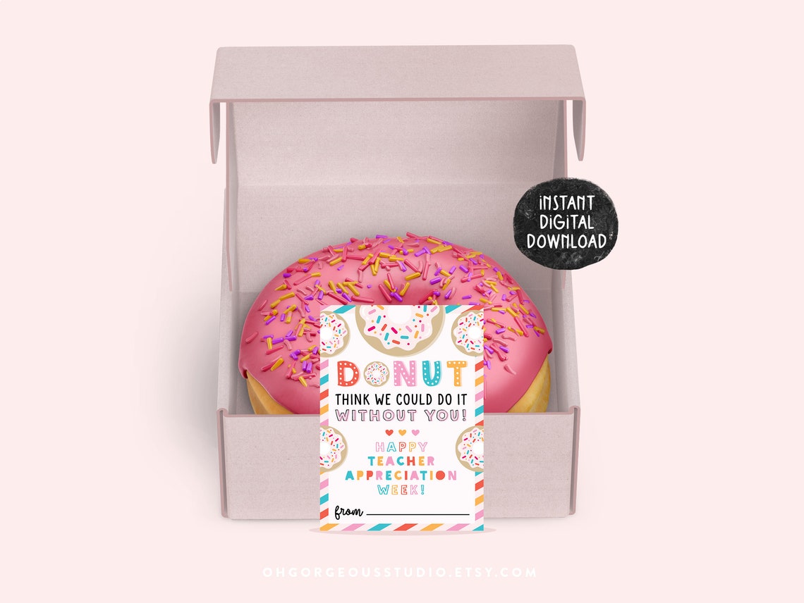 Teacher Appreciation Printable Donut Teacher Appreciation - Etsy