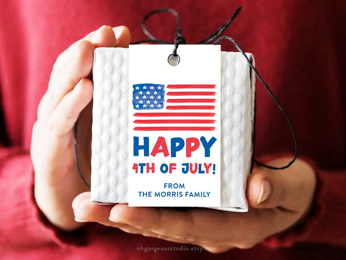 4th of July Favor Tag Printable Gift Tag Independence Day - Etsy