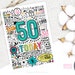 50th Birthday Card: Fun Doodle Style (digital Download) - Etsy