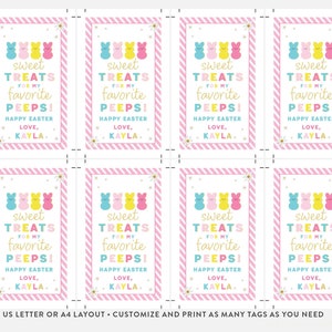 Printable Sweet Treat for My Favorite PEEP | Kids Easter Holiday Gift ...