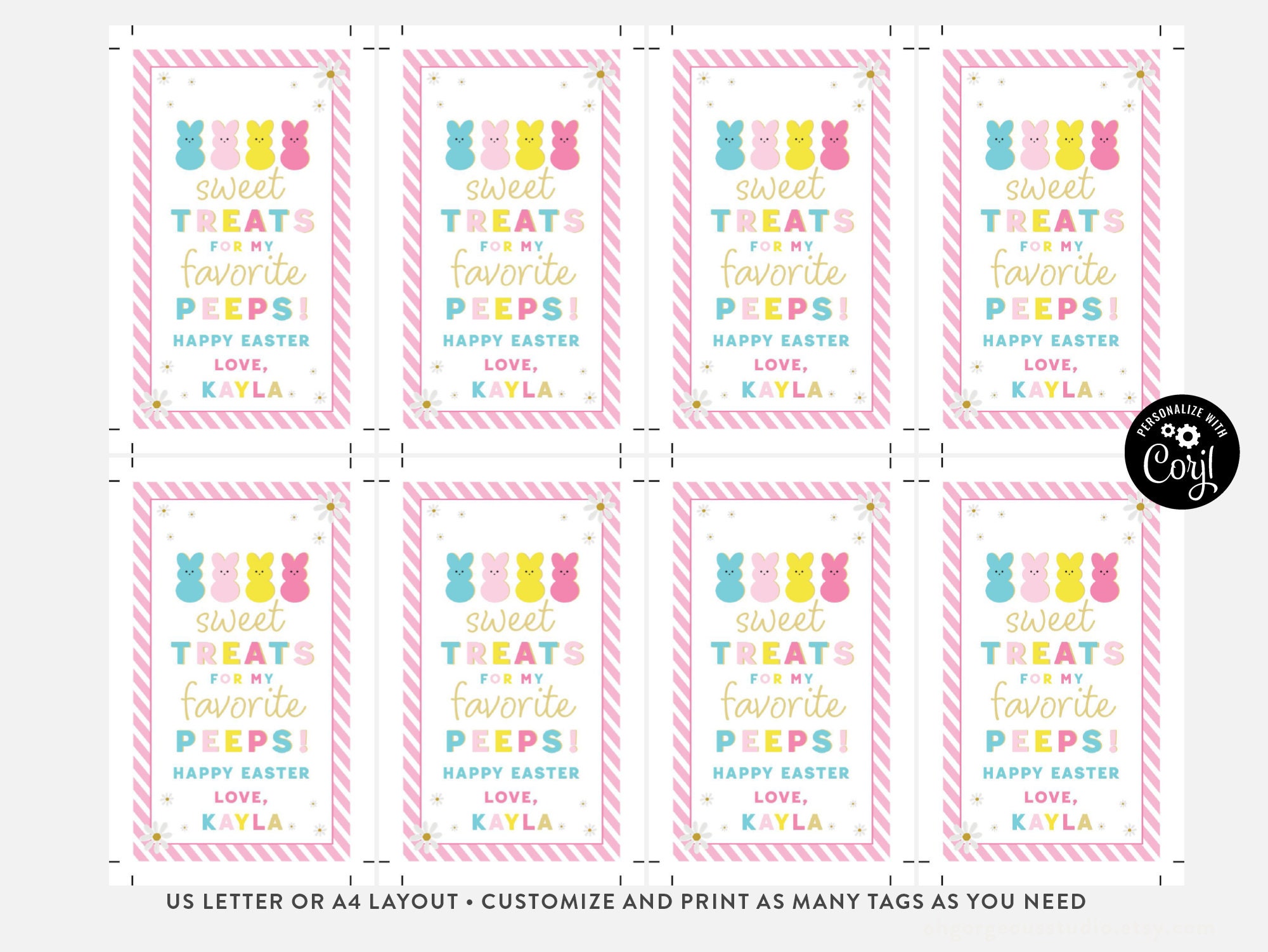 Printable Sweet Treat for My Favorite PEEP Kids Easter Holiday Gift Tag ...