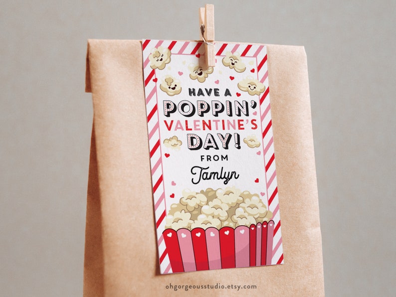 Printable Have a Popping Valentine's Day Card Popcorn - Etsy