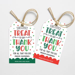 Printable Christmas Thank You Gift Tag: Editable Employee Appreciation ...