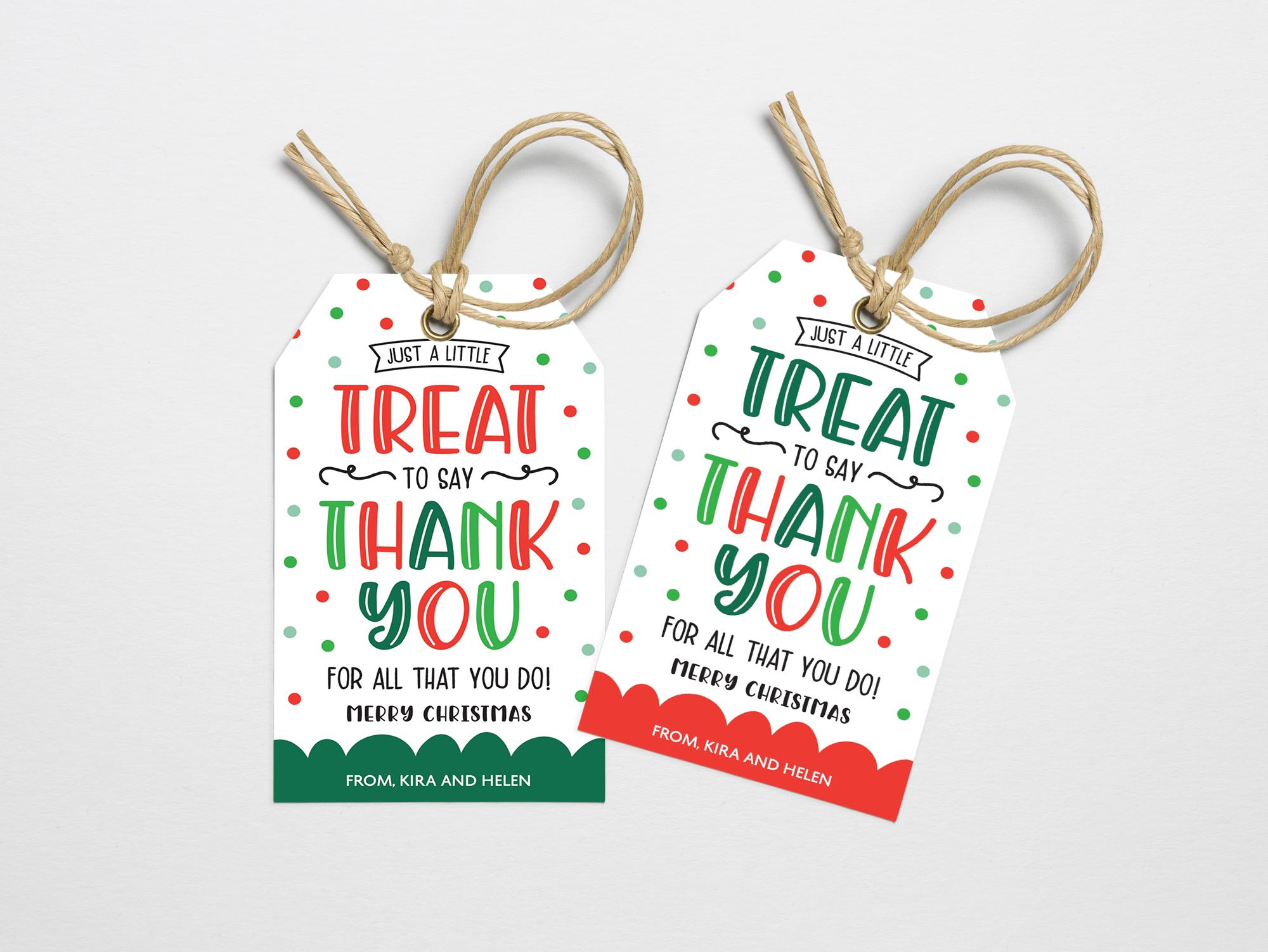 Printable Christmas Thank You Gift Tag: Editable Employee Appreciation ...