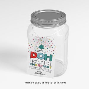 Printable DOH Lightful Christmas Playdough Gift Tag | Christmas Holiday ...