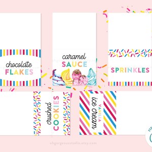 Ice Cream Sprinkles Tented Food Cards | Buffet Bar Editable Label ...