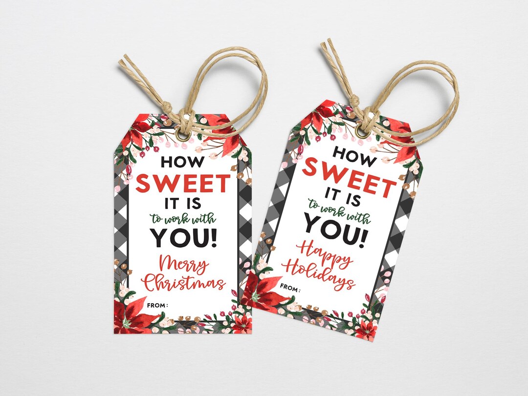 Christmas Holiday Staff Gift Printable Tag, Christmas Coworker Tag ...