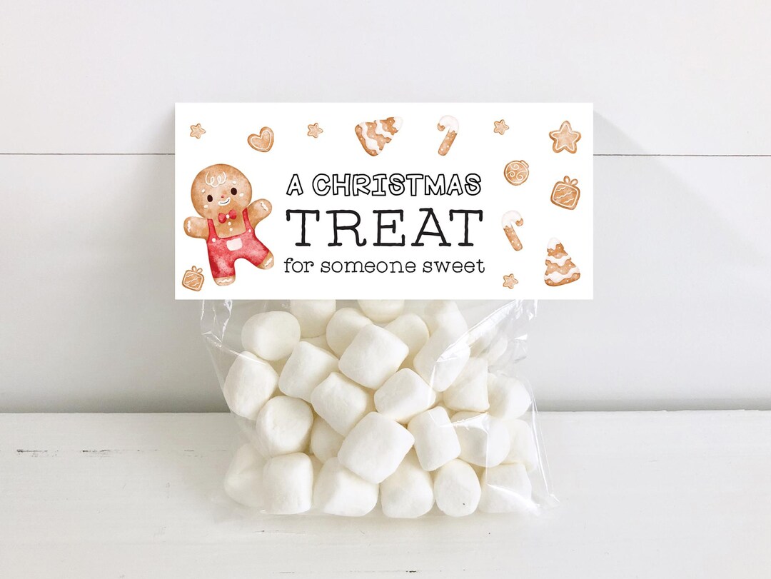 Printable Christmas Gingerbread Man Treat Bag Topper (digital Download ...