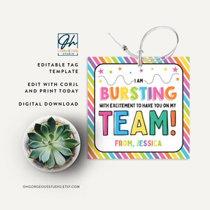 Back to School Gift Tag: Team Teacher Staff (corjl Editable, PDF) - Etsy