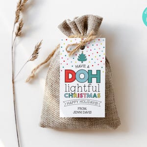 Printable DOH Lightful Christmas Playdough Gift Tag | Christmas Holiday ...