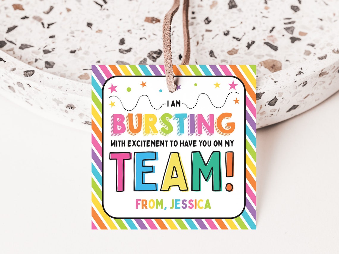 Back to School Gift Tag: Team Teacher Staff (corjl Editable, PDF) - Etsy