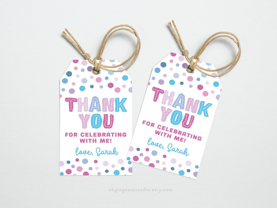 Balloon Birthday Favor Tag | Editable Hang Tag, Printable Gift Tag ...