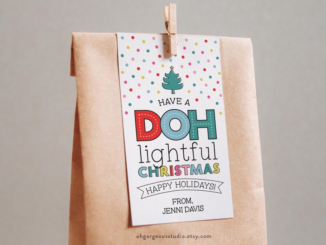 Christmas Playdough Gift Tag | Printable Teacher Gift (editable) - Etsy
