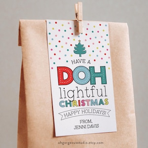 Printable DOH Lightful Christmas Playdough Gift Tag | Christmas Holiday ...