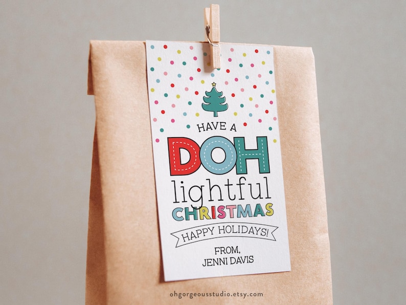 Christmas Playdough Gift Tag | Printable Teacher Gift (editable) - Etsy
