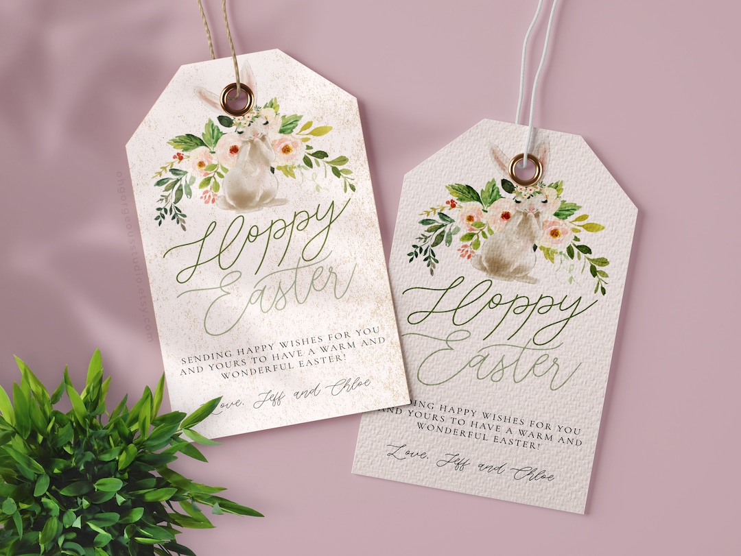 Easter Basket Gift Tag Printable Template | Happy Easter Gift Tags ...