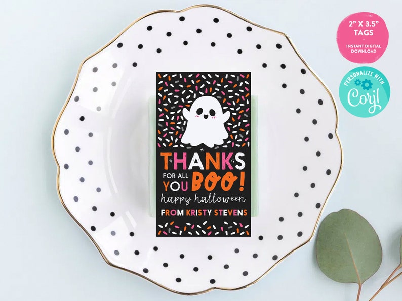 Printable Halloween Gift Tag | Thanks for All You Boo, Editable ...