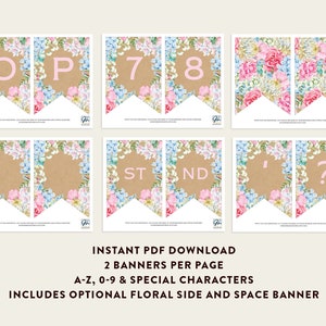 Floral Alphabet Banner: Printable Party Decoration (PDF) - Etsy