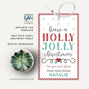 Have A Holly Jolly Christmas Tag | Printable Christmas Gift Tag, Class ...