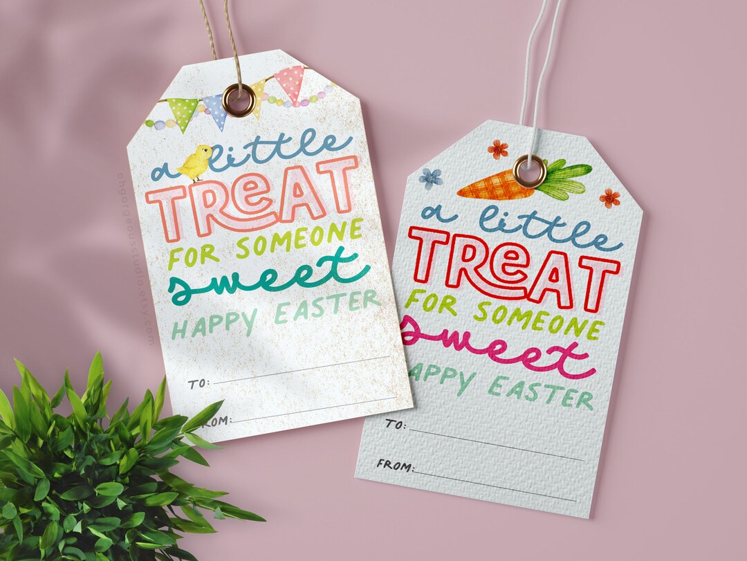 Easter Basket PRINTABLE Gift Tag | Easter Treats Gift Tag, Easter ...