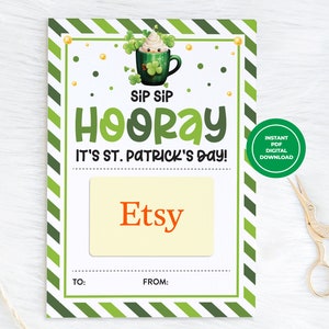 St. Patrick's Day Teacher Appreciation Gift Card Holder Template ...
