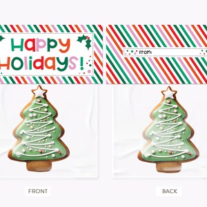 Printable Christmas Happy Holidays Bag Topper Design, Christmas Treat ...