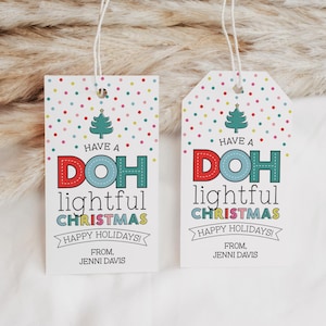 Printable DOH Lightful Christmas Playdough Gift Tag | Christmas Holiday ...