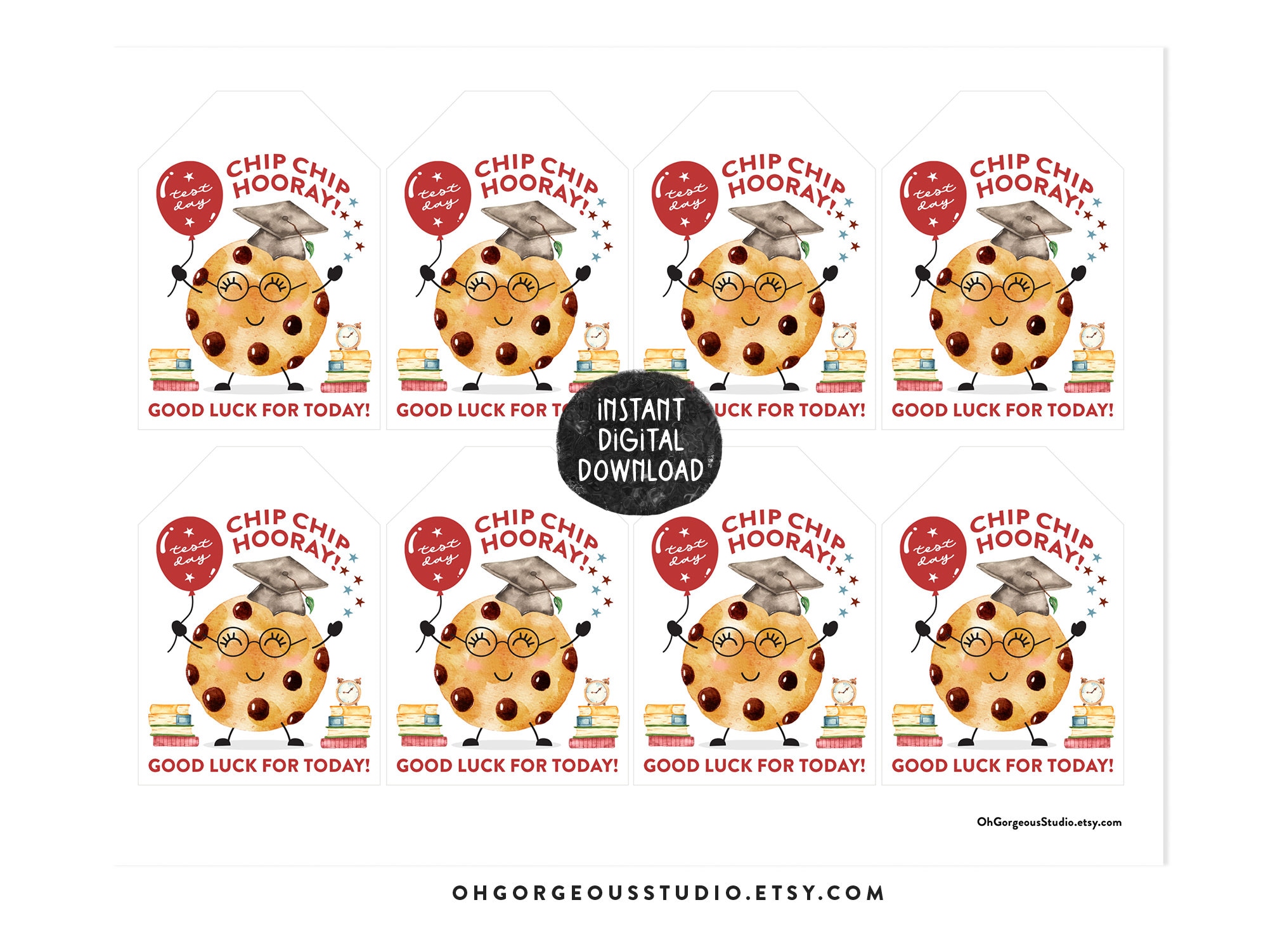 Printable Snack Tag Classroom Treat Tag Good Luck Gift - Etsy