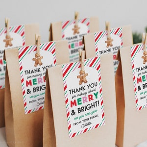 Merry and Bright School Year Printable Christmas Gift Tag, Class Gift ...