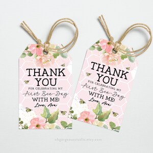 Bee Birthday Party Printable Custom Thank You Gift Tags - Etsy