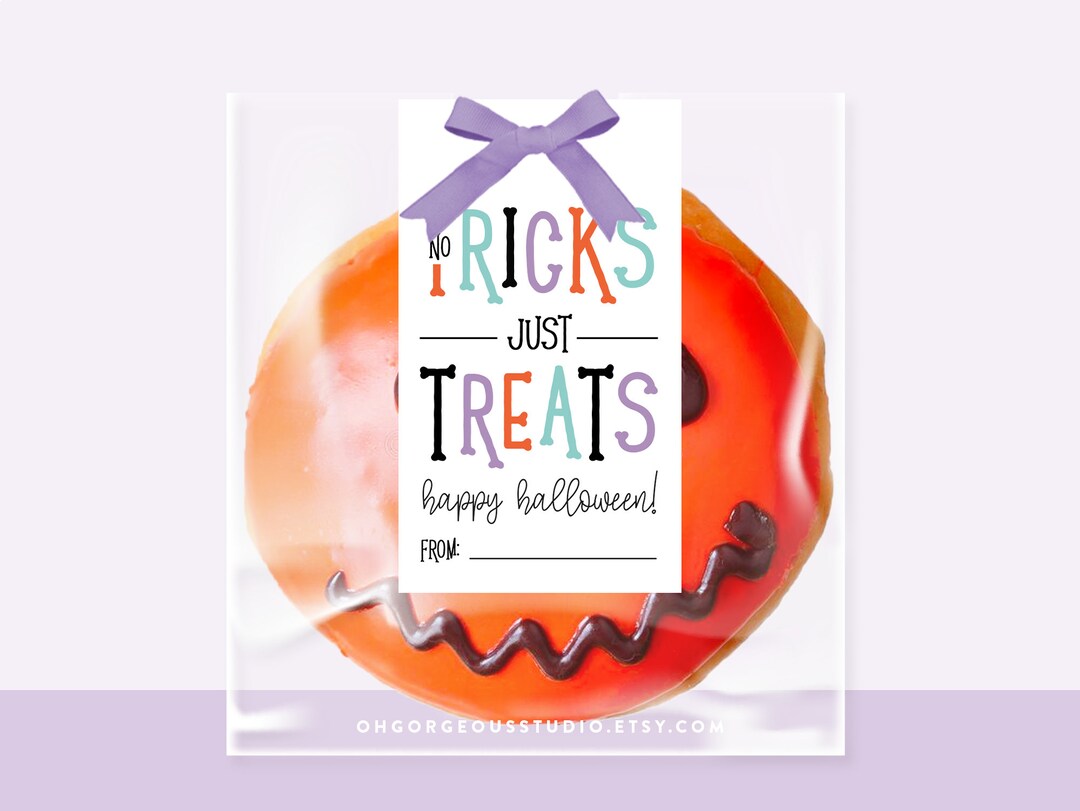 Halloween Treat Gift Tag | Happy Halloween Treat Bag Tag, Trick Treat ...