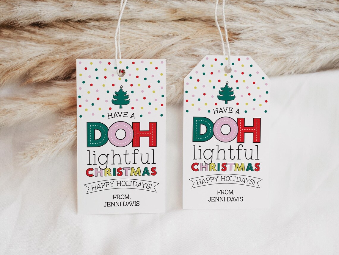 Christmas Playdough Gift Tag: DOH Lightful Printable (PDF) - Etsy