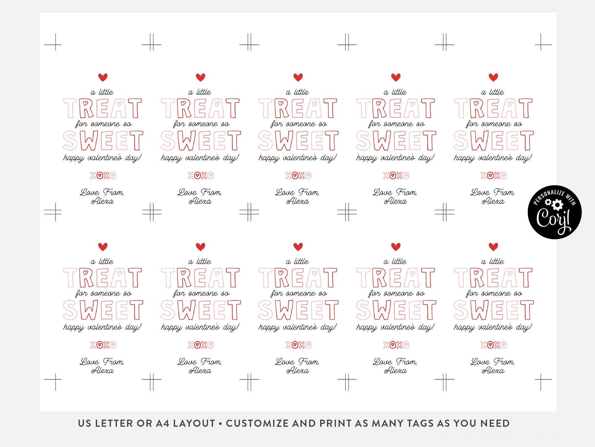 Printable Valentine's Day Gift Tag A Little Treat for Someone Sweet ...